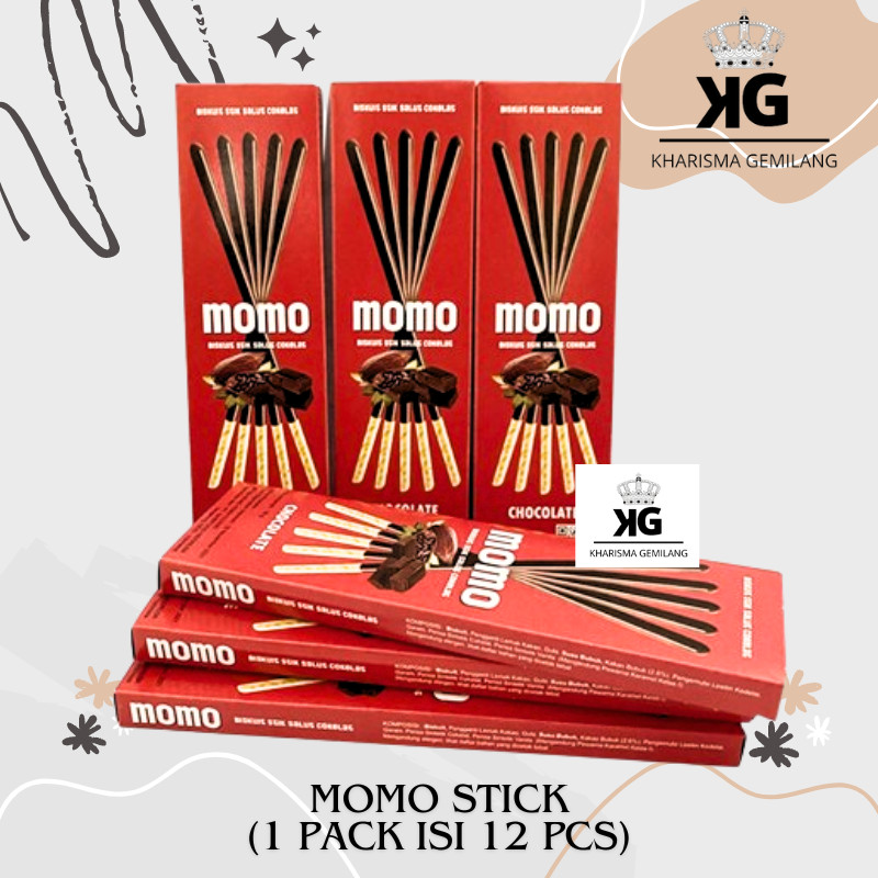 Jual MOMO - MOMO STICK COKLAT 18 gram (1 PACK ISI 12 PCS) Biskuit Stik ...