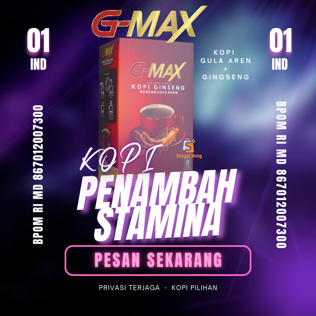 Jual Minuman Herbal Tahan Lama G-max Coffee Stamina Pria & Wanita Terbaik 100% Original Kopi ...