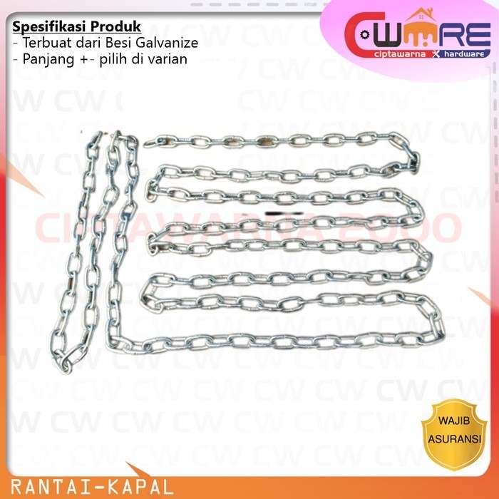 Jual Rantai Besi / Kapal Galvanized galvanis 6MM 8MM SHERLOCK - SHR ...