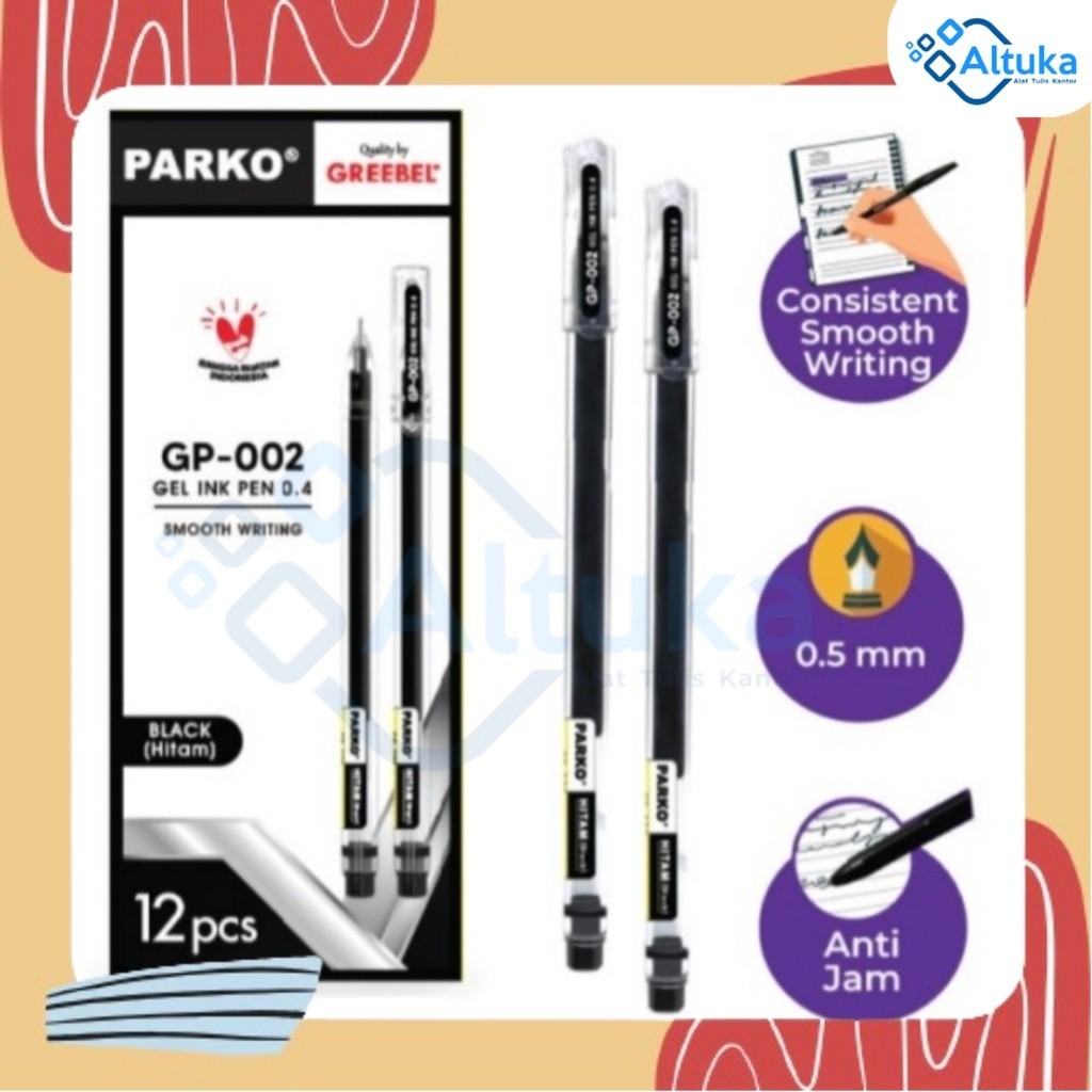 Jual Bulpen Gel / Ballpoint Gel / Pen Gel GP-001 GP-002 Parko By Greebel | Shopee Indonesia