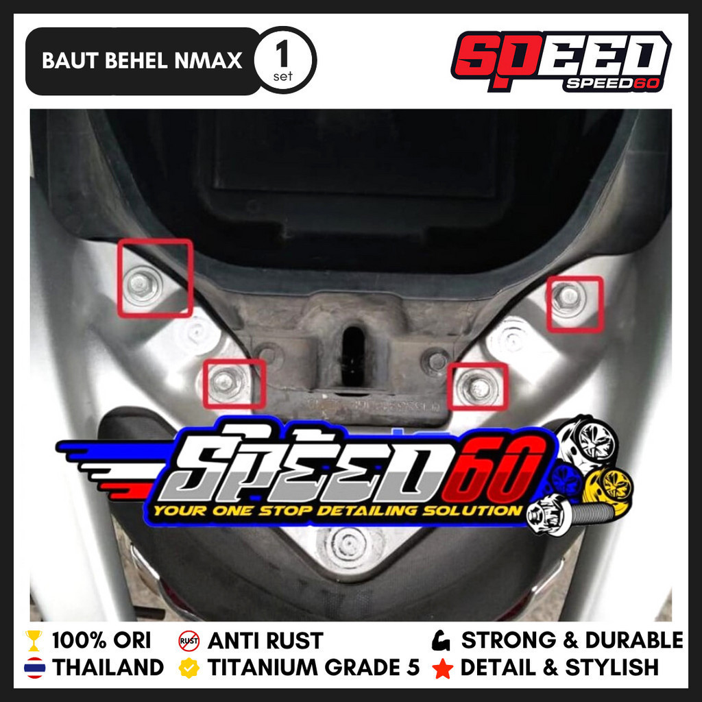 Jual Baut Behel Nmax Baut Titanium Probolt Grade 5 Thailand King Nut ...