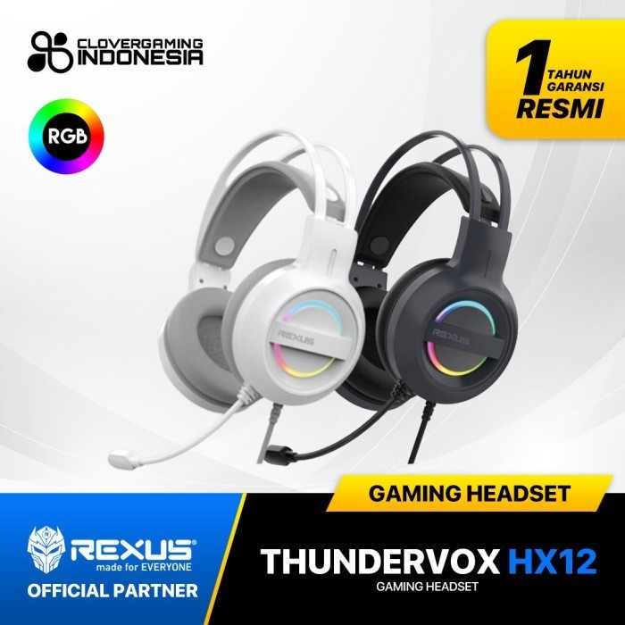 Jual Rexus Thundervox HX12 HX-12 Wired Gaming Headset RGB with ...