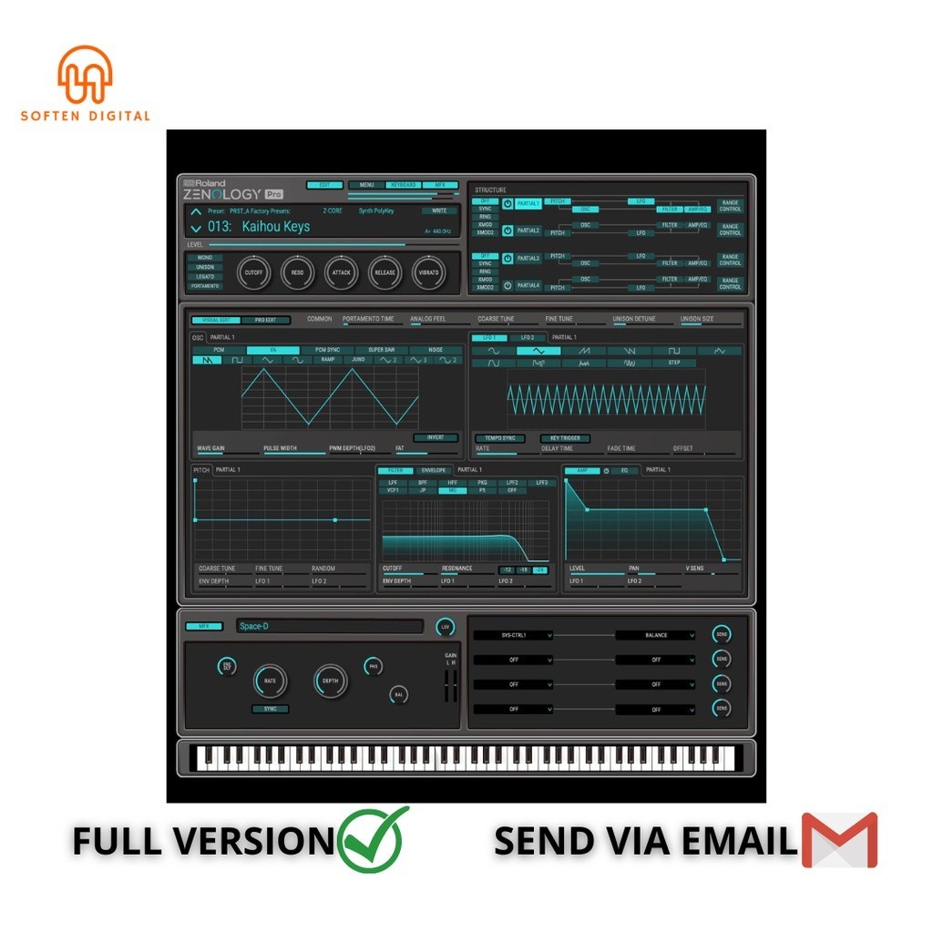 Jual Roland ZENOLOGY Pro v1 VSTI Plugin ultra-flexible and based on discrete synth voices called ...