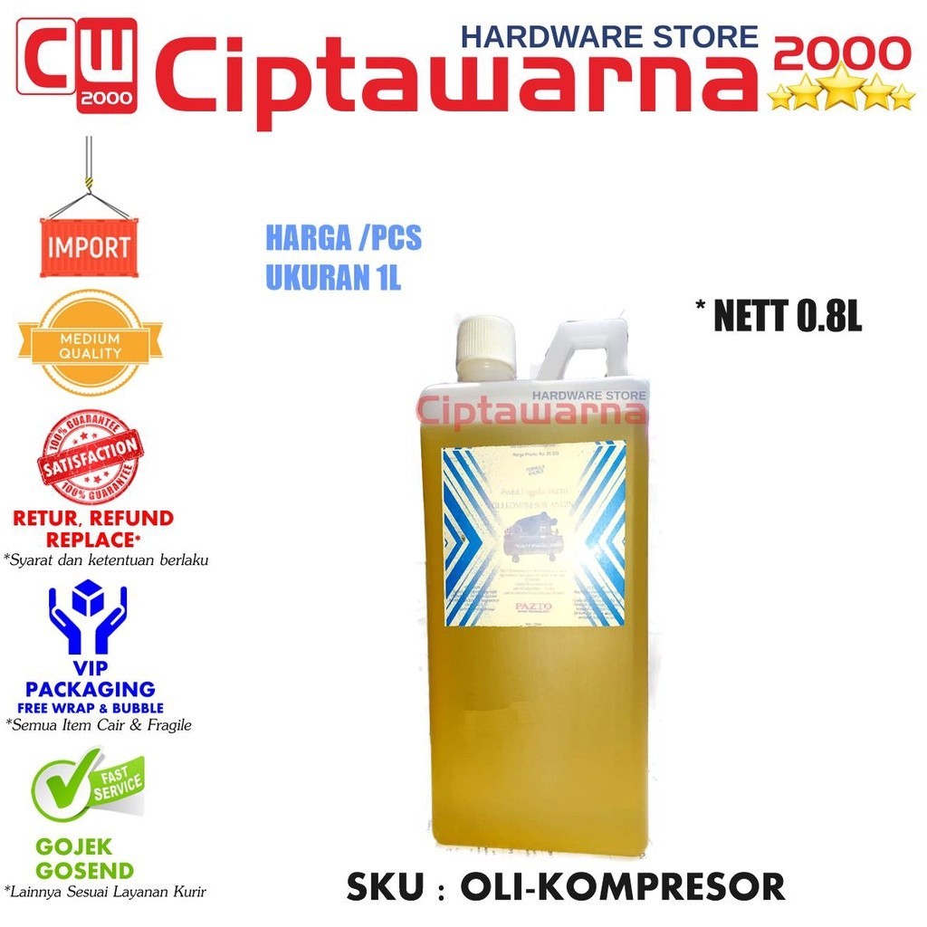 Jual Oli Khusus Kompressor Kompresor Angin Compressor Oil 1 Liter ...