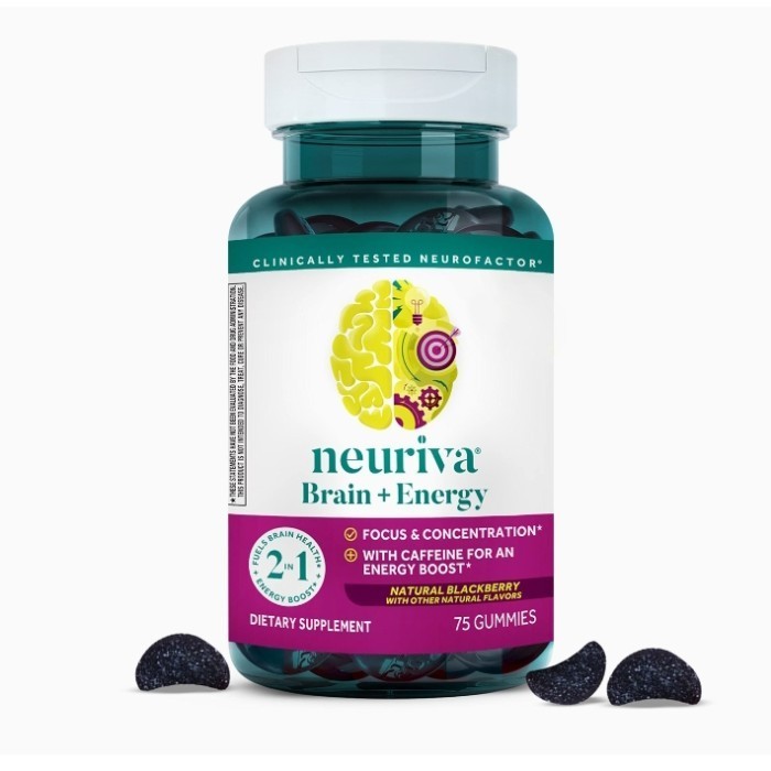 Jual NEURIVA Brain + Energy Gummies, Nootropic Brain Supplements for ...