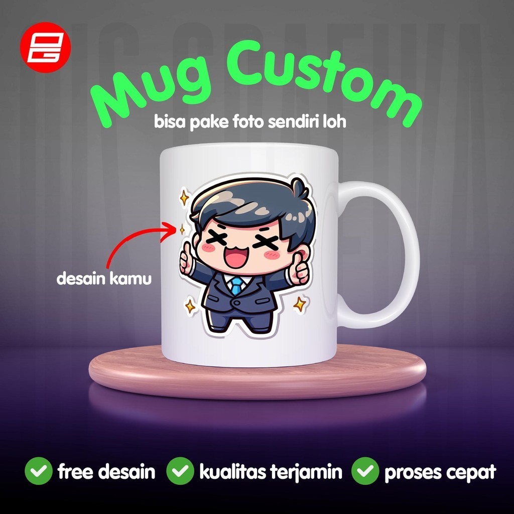 Jual Cetak Mug Custom Tanpa Minimal Order Langsung Jadi / Foto ...
