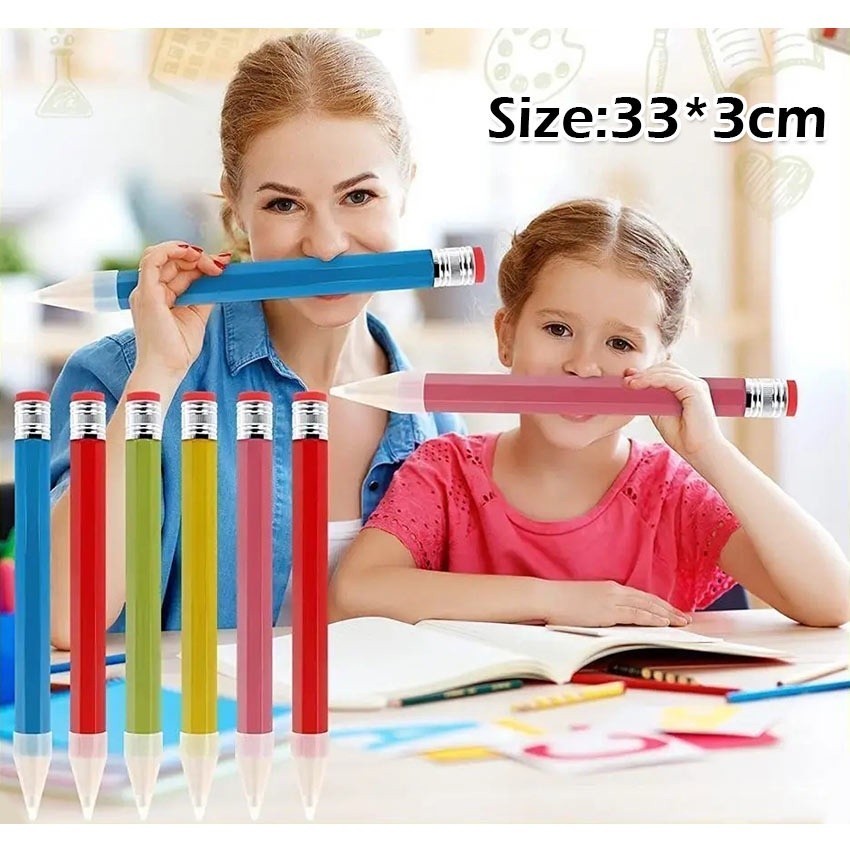 Jual 33 CM Mainan Pencil Pensil Kado Jumbo Besar Pensil Tulis Hitam HB ...