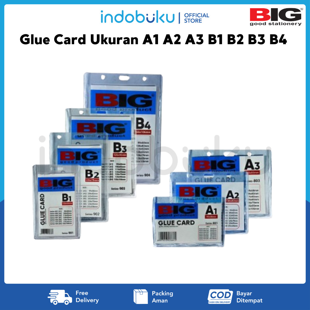 Jual ID Card Mika BIG Glue Card Ukuran A1 A2 A3 B1 B2 B3 B4 (1 Pack Isi 20pcs) | Shopee Indonesia