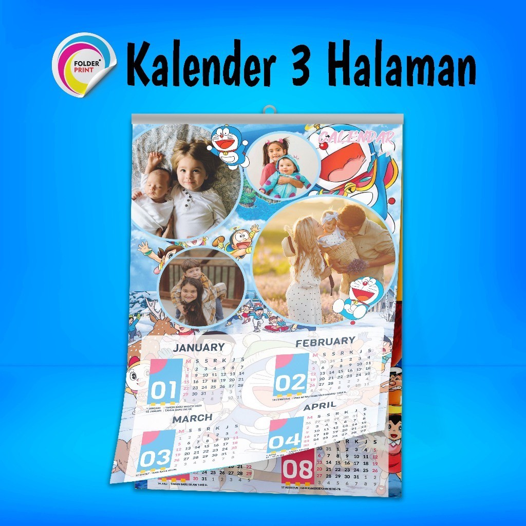 Jual Cetak Kalender Dinding Custom 3 Lembar Halaman Custom Free Design ...