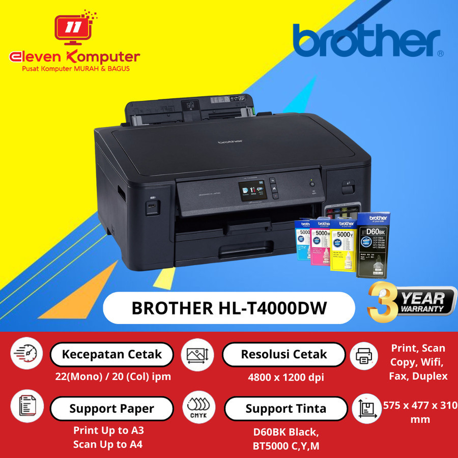 Jual Printer Brother HL-T4000DW Wireless A3 with Duplex Automatic ...