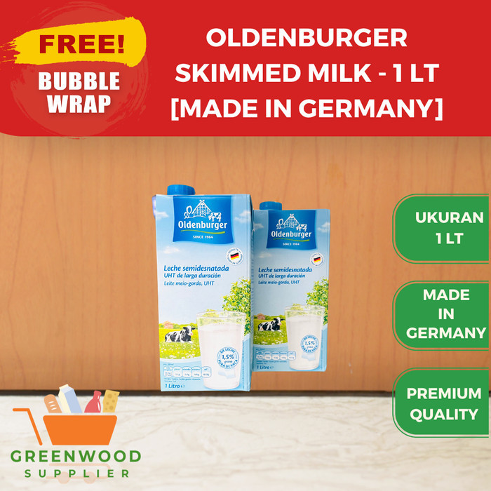 Jual Oldenburger UHT Skimmed Milk - 1 Liter [MADE IN GERMANY] | Shopee ...