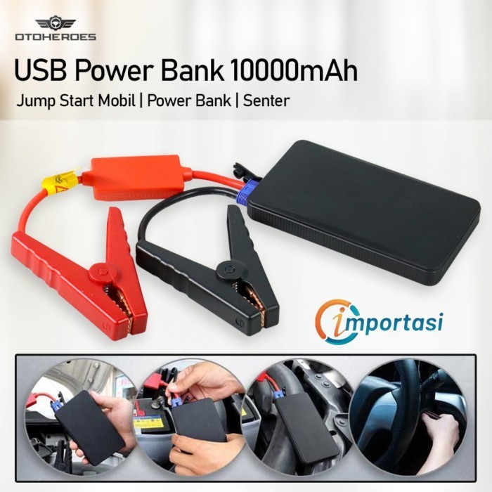 Jual OTOHEROES USB Jumper Stater Aki Mobil Motor Power Bank Senter ...