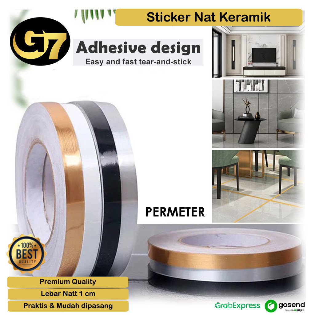 Jual Stiker Nat Keramik Pembatas Lantai Anti Jamur List Gold Premium ...