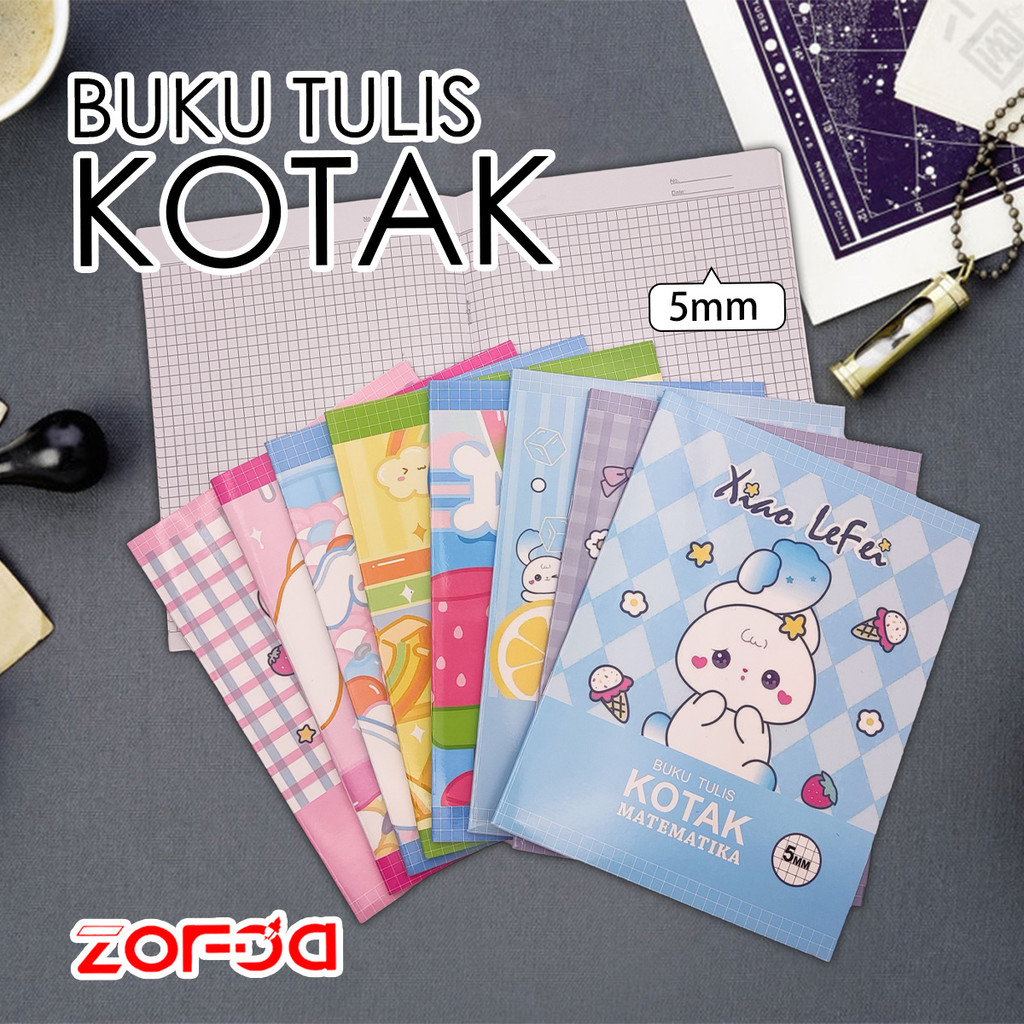 Jual 5/10/14MM Grid Notebook Buku Tulis Kotak Degan Cover Kartun Lucu ...