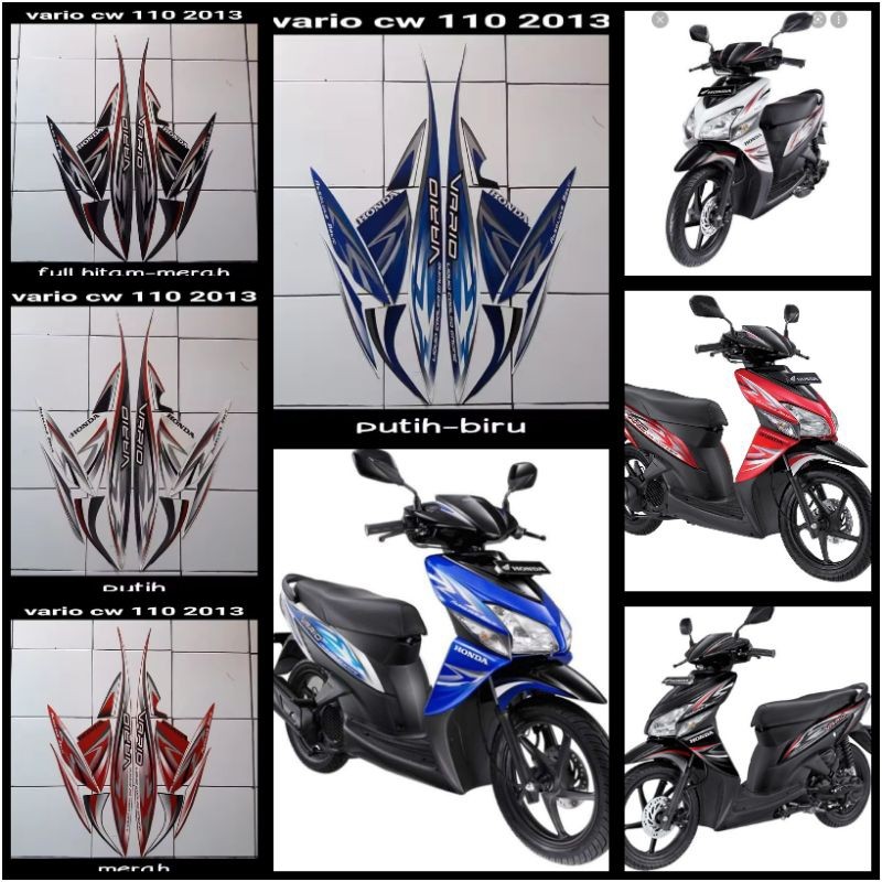 Jual STICKER STRIPING LIS LES POLET BODY MOTOR HONDA VARIO 110 CW 2013 VARLA KARBU | Shopee ...