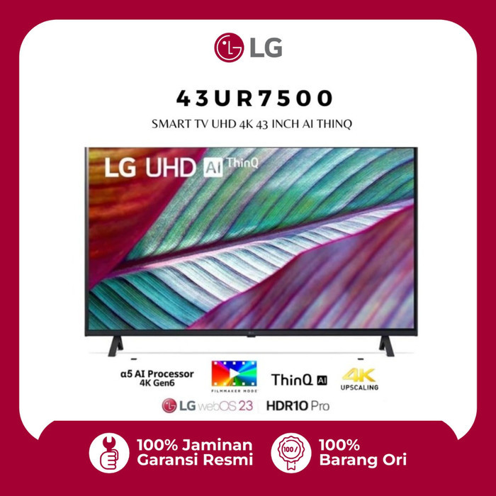 Jual LG 43 Inch Smart TV AI ThinQ 4K UHD HDR10 43UR7500 | Shopee Indonesia