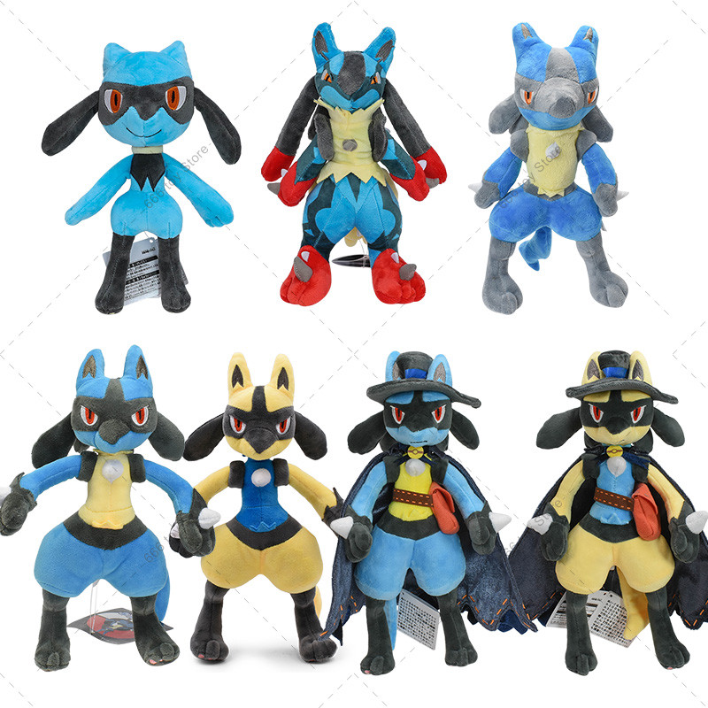 Jual 7 Styles Pokemon Plush Riolu Mega Lucario Shiny Lucario Stuffed ...