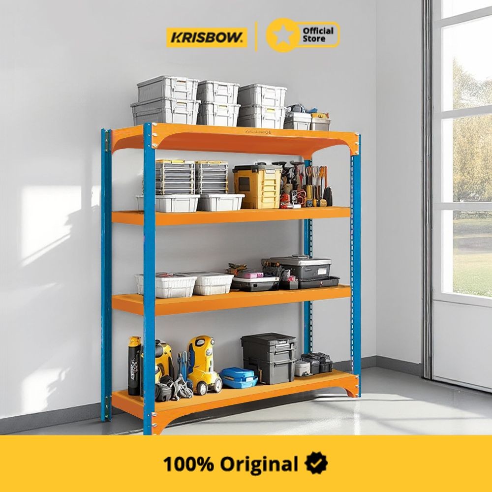 Jual Krisbow Gut Rak Besi Shelving Steel 4 Rows 300Kg 180X60X180 cm ...