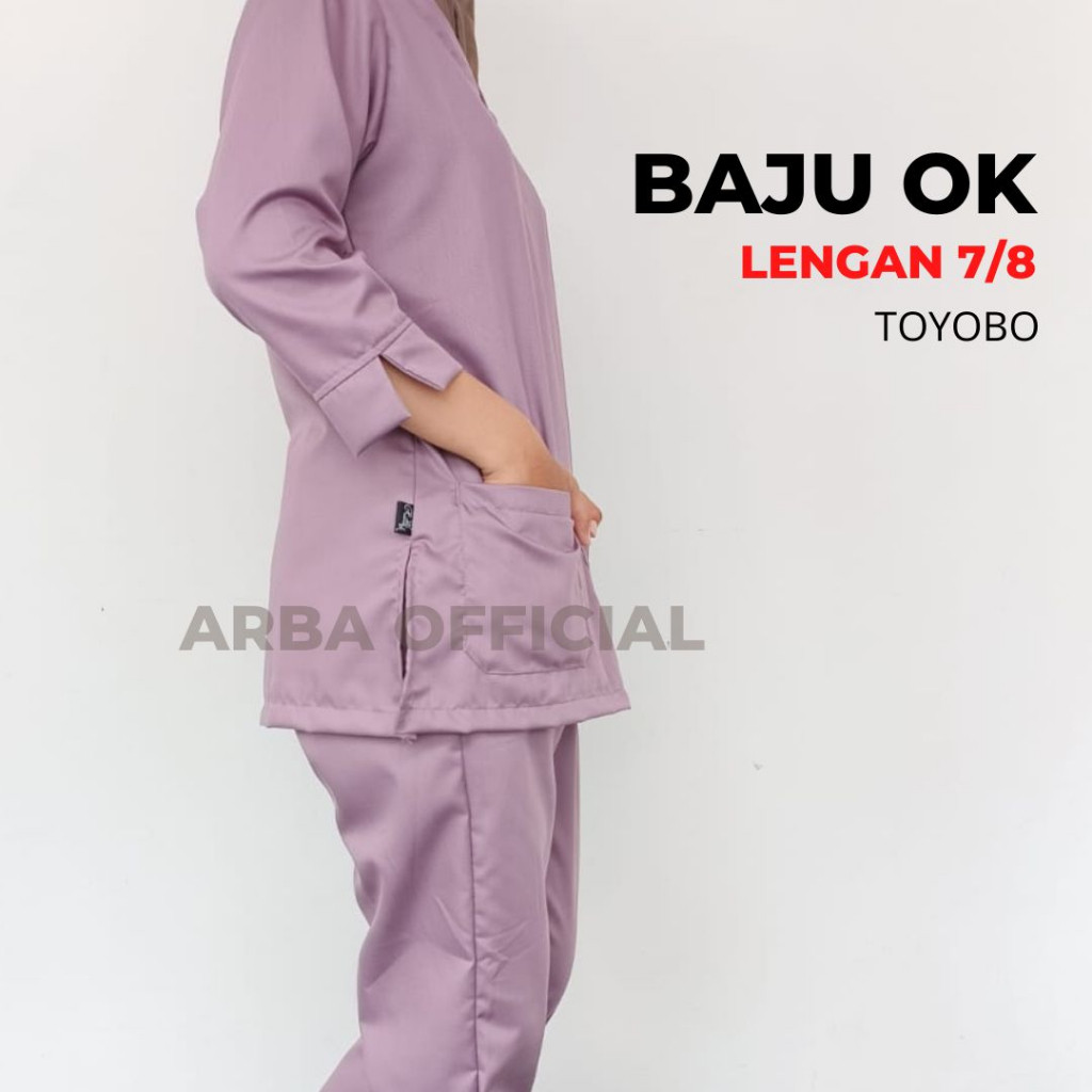 Jual HY76T Baju OK Lengan 7/8 One set Jaga Perawat Nakes Pakaian Kerja Bidan Dokter BahanToyobo ...