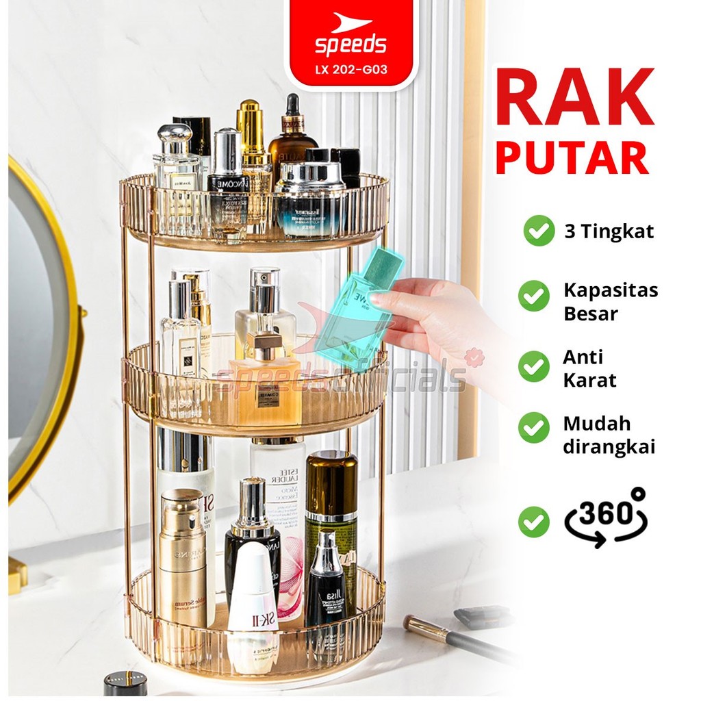 Jual 𝐂𝐀𝐋𝐀𝐑𝐘 Rak Putar 360 Derajat Rak Kosmetik Susun Organizer Ringkas ...