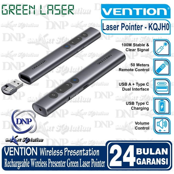 Jual Vention Wireless PowerPoint Presentation Green Laser Pointer 2 ...