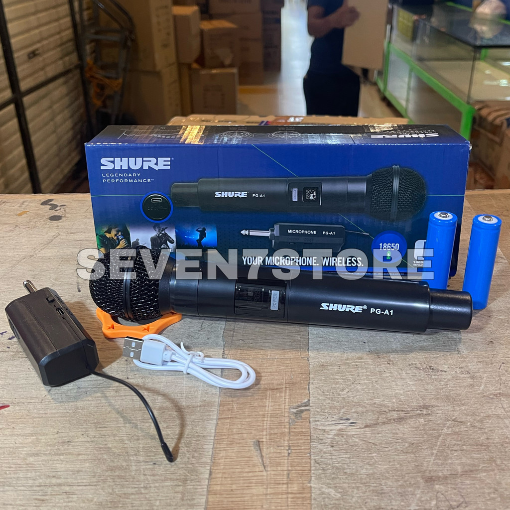 Jual Mic Wireless Shure PG-A1 Mic Profesional Mic Karaoke With Receiver ...