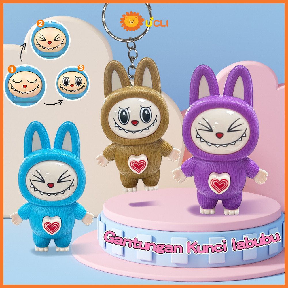 Jual Ucli Boneka Labubu Mainan Rotasi Lucu Labubu Face Swarp Gantungan ...
