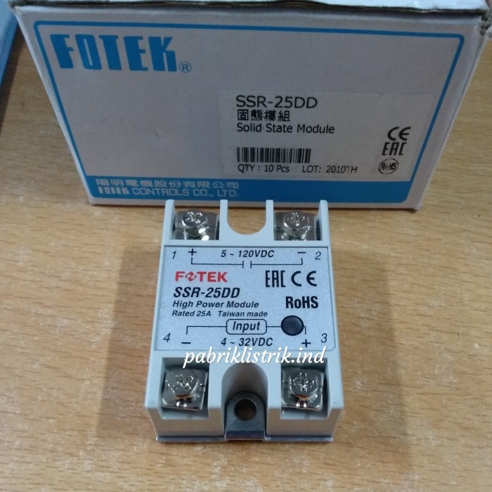 Jual JP5822 Solid state relay SSR 25DD 25 DD SSR25DD out DC Fotek original Taiwan | Shopee Indonesia
