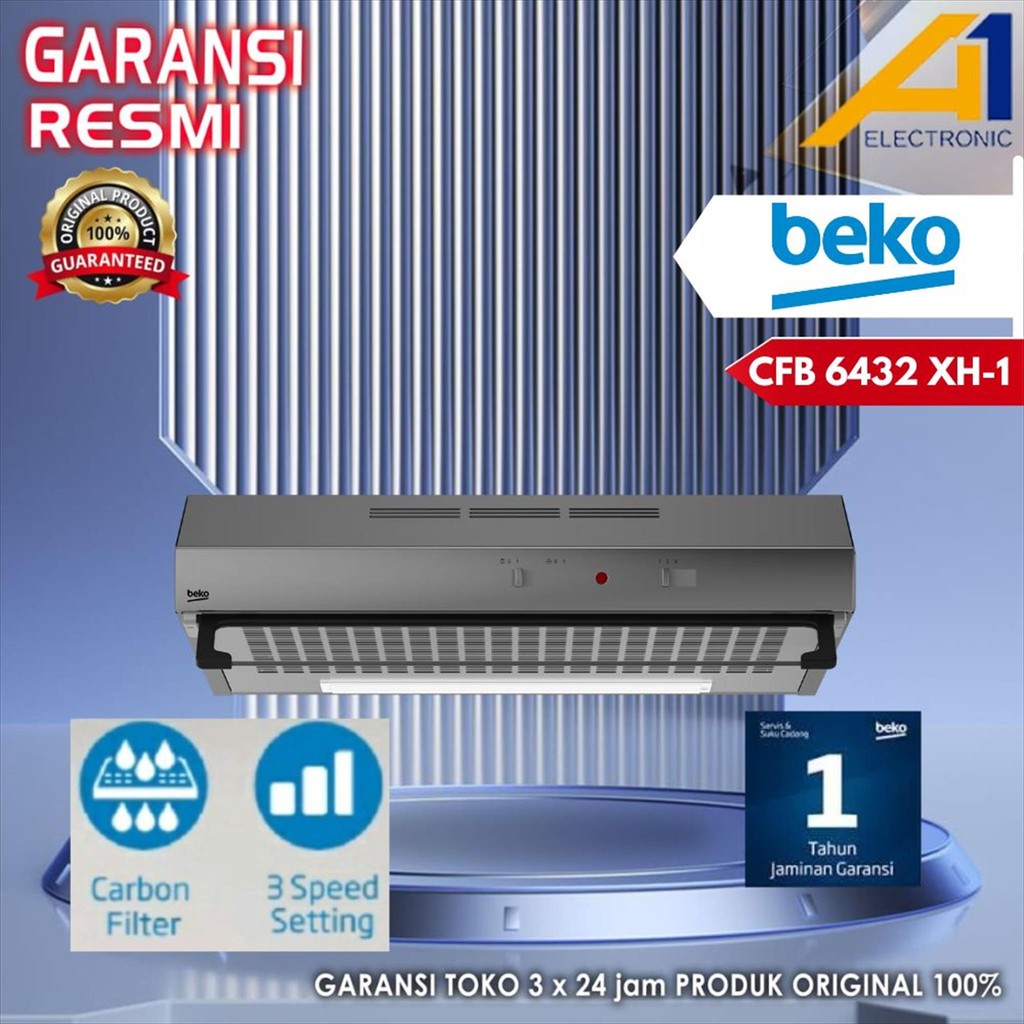 Jual Cooker Hood BEKO CFB 6432 XH 1 slim hood stainles 60cm | Shopee ...