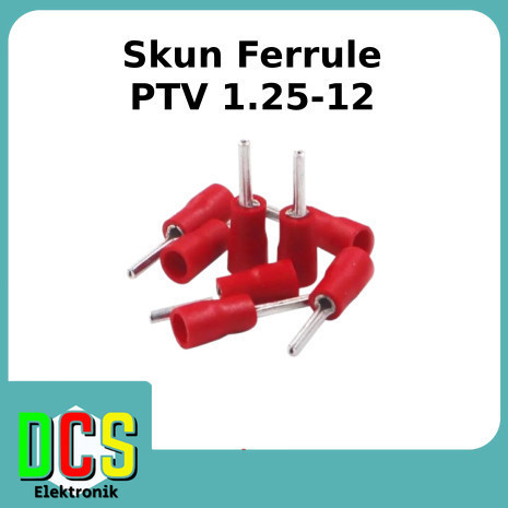 Jual Skun Kabel Jarum Cable Lug Skun Ferrule - 1.25-12 Merah | Shopee ...