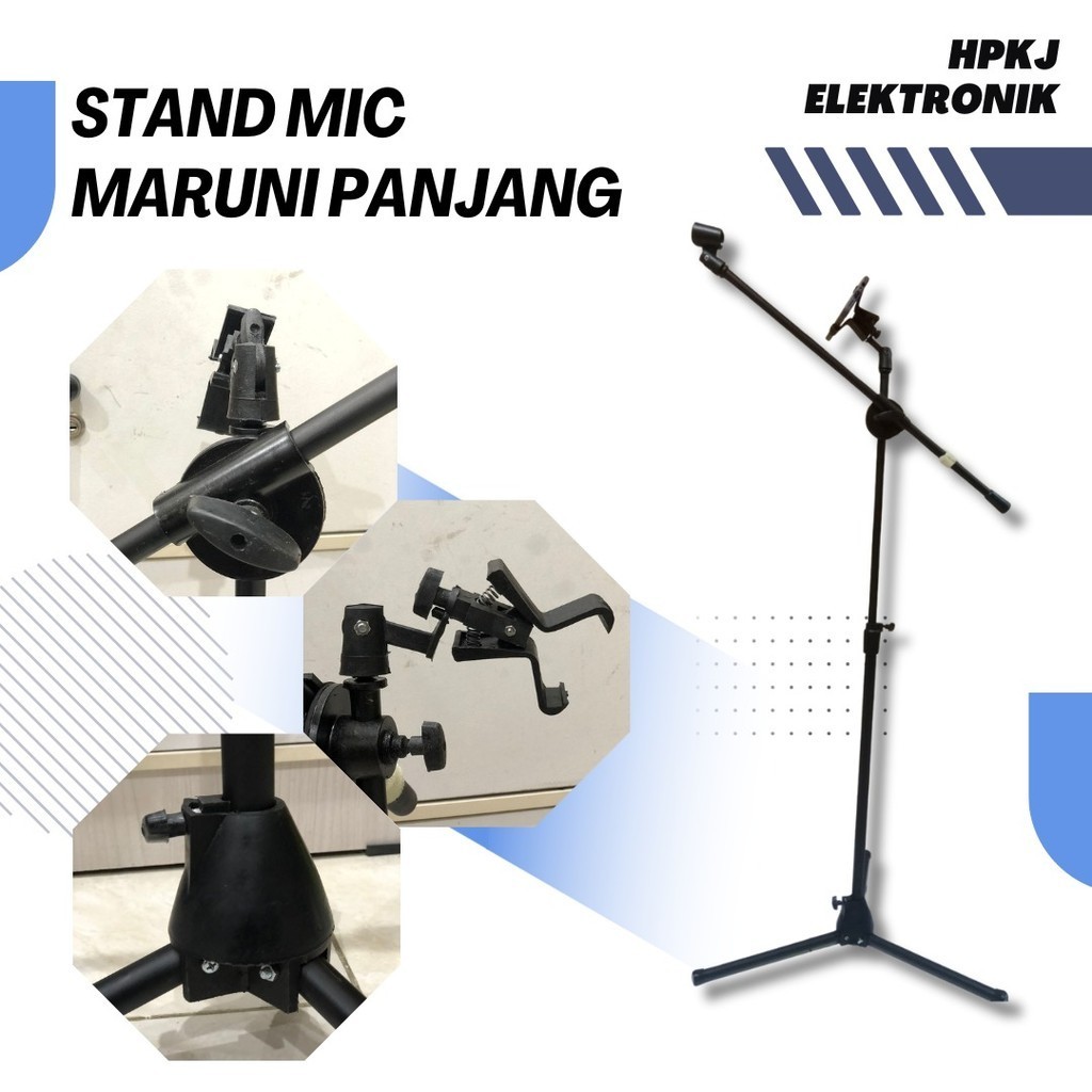 Jual STAND MIC MARUNI PANJANG + HOLDER HP Stand maruni panjang 2 holder ...
