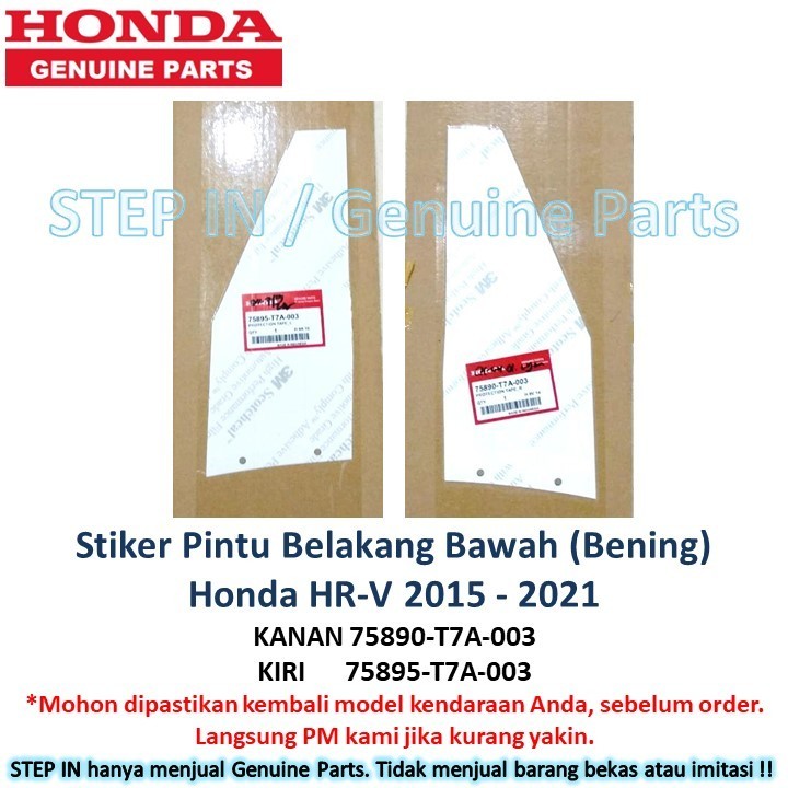 Jual Stiker bening transparan Pintu Belakang Bawah SATUAN HONDA HRV HR ...