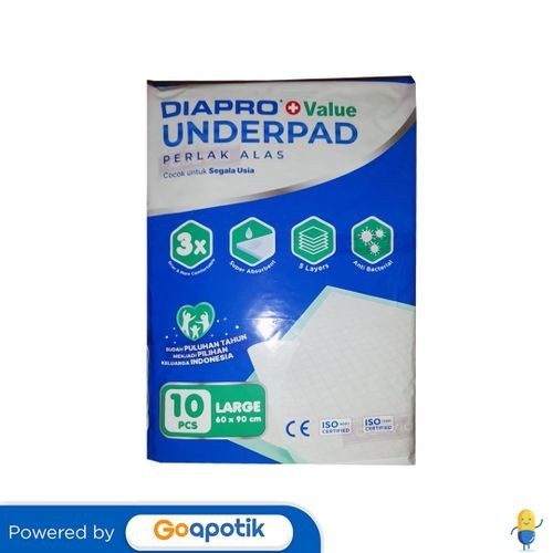 Jual Diapro Value Underpad Size 60 X 90 Cm Unfold Green Pack 10 Pcs ...
