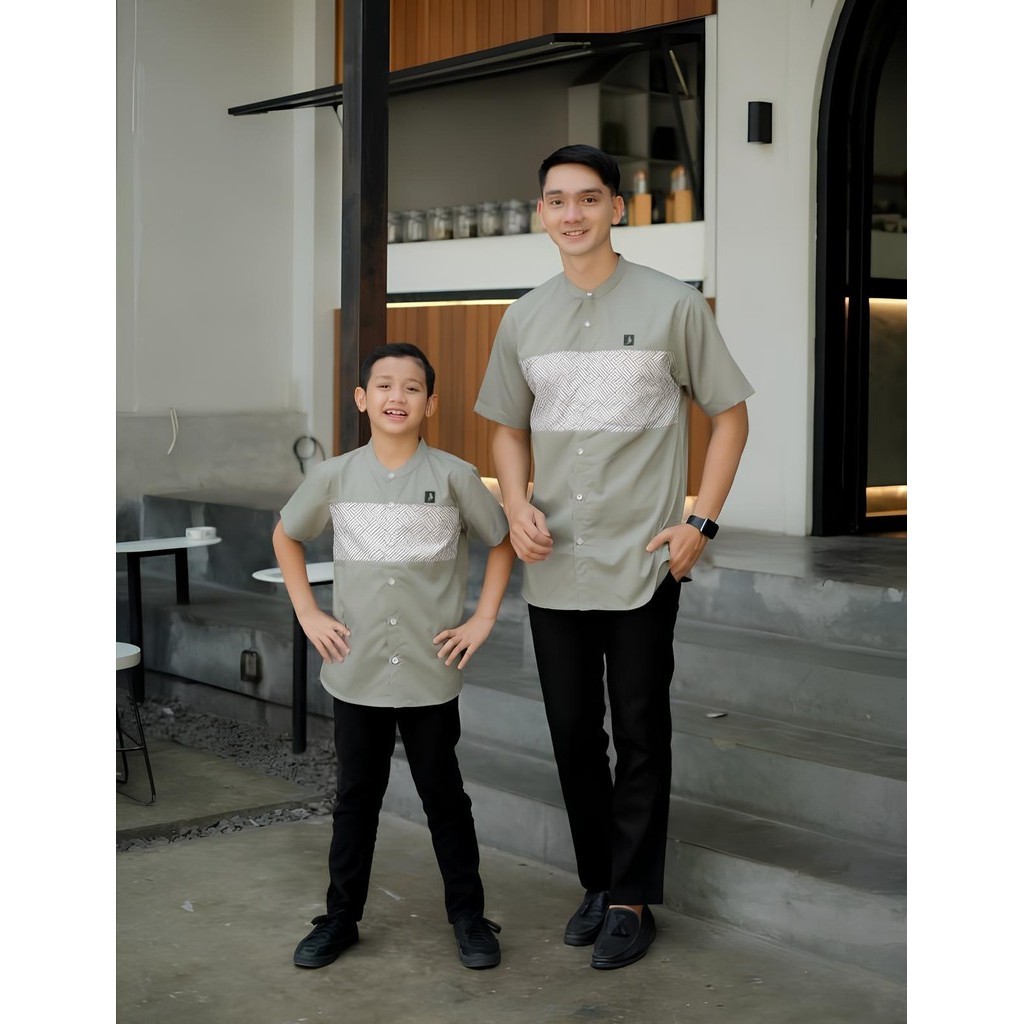 Jual Baju Koko Kurta Muslim Couple Anak & Ayah Terlengkap dengan Harga Terjangkau Sage Green ...