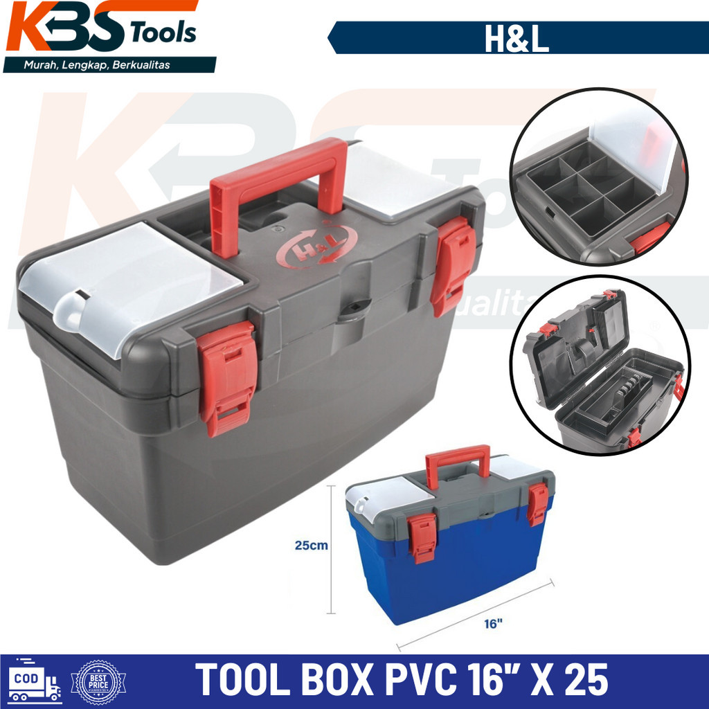 Jual Tool Box PVC 16" Inch - Kotak Alat Perkakas Plastik Jumbo | Shopee Indonesia