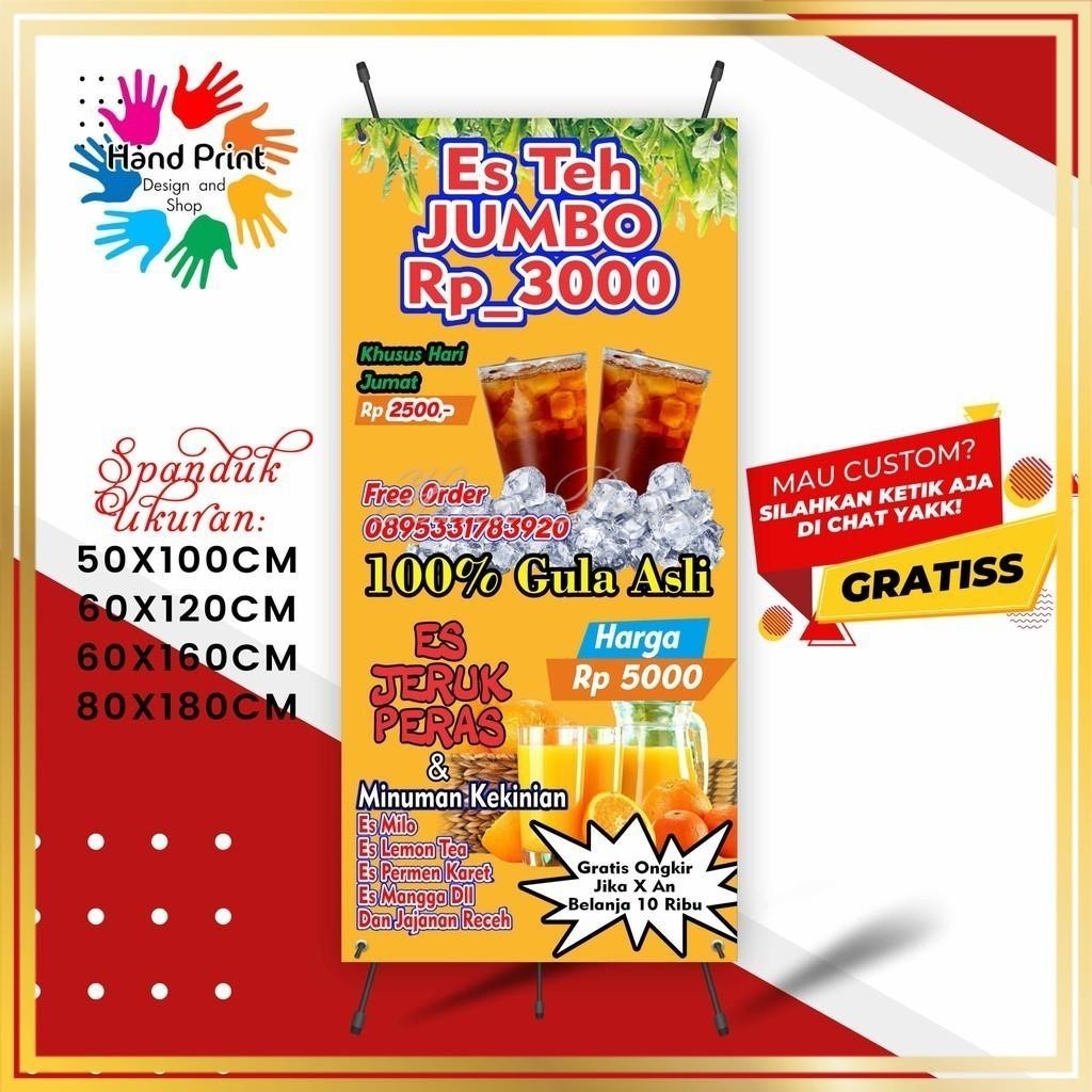 Jual SPANDUK / BANNER Jualan Es Teh Manis Jumbo x Jeruk Peras Jumbo MMT ...