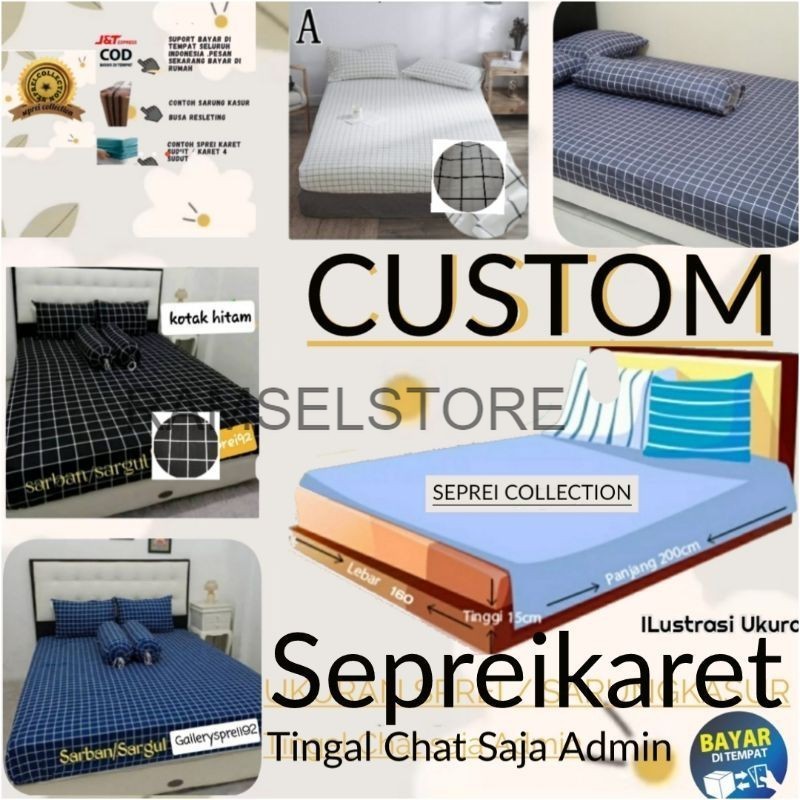 Jual SPREI KARET SEPREI CUSTOM SPRAI KARET SUDUT SPREI SET SARBAN ...