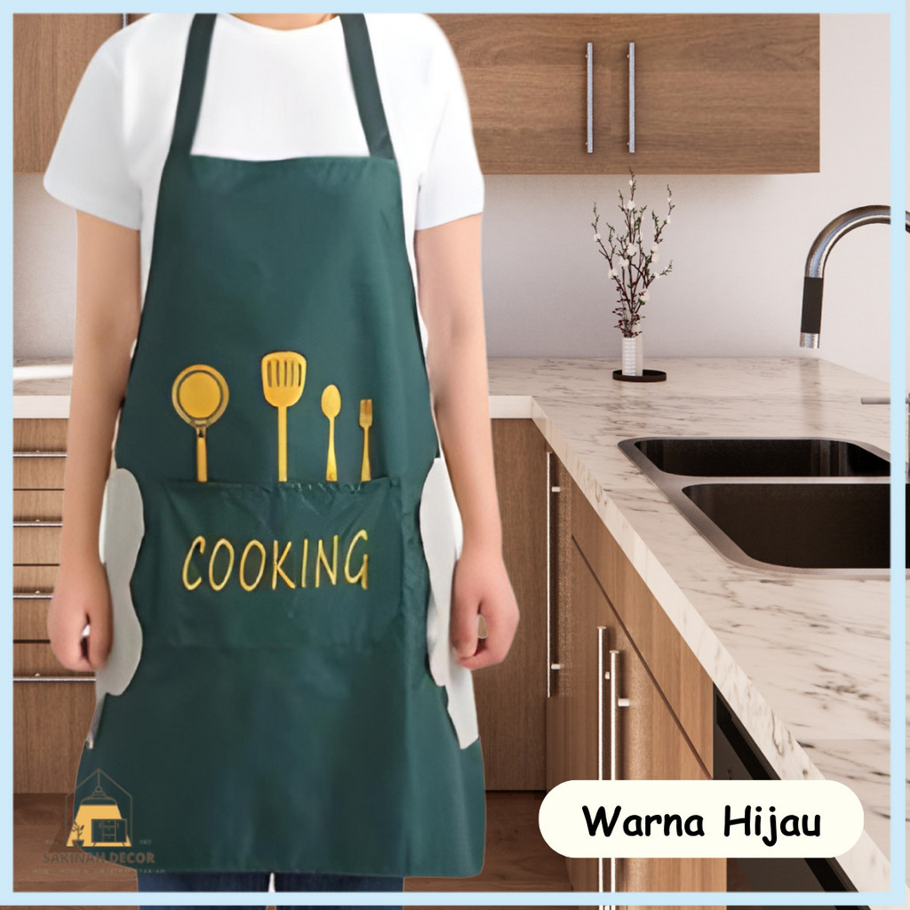 Jual Celemek Masak / Apron Masak Anti Air Minyak Barista Premium ...