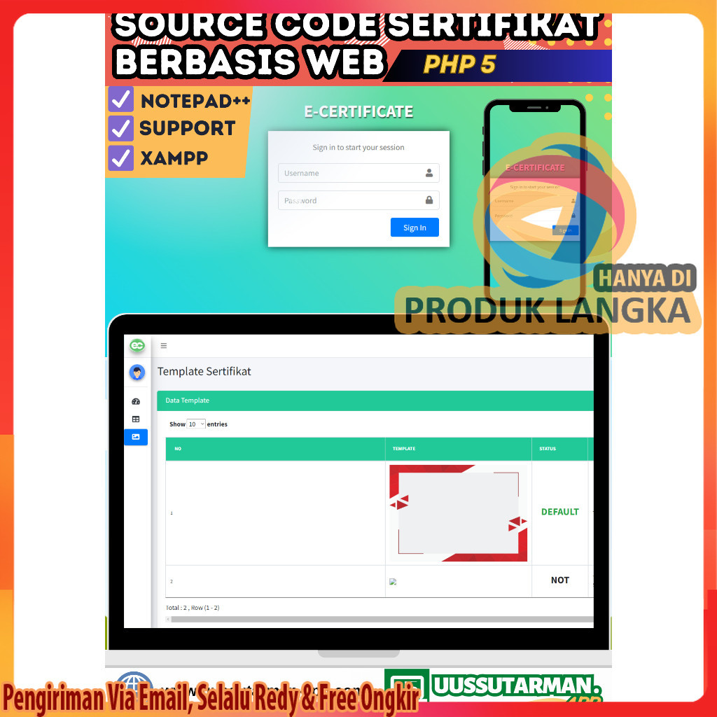 Jual Jual Murah Aja Source Code Aplikasi Sertifikat Berbasis WEB - PHP ...