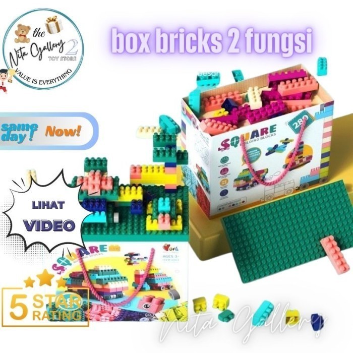 Jual GALLERY -Mainan Balok Susun Anak Block Edukasi Bricks Isi 280 Pcs ...