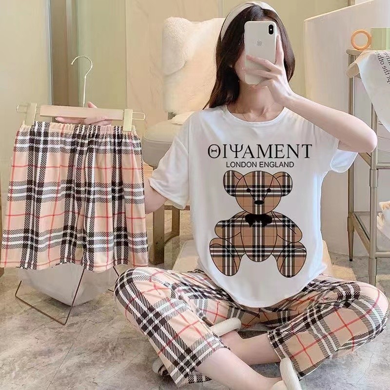 Jual PY003 Piyama 3 in 1 Lengan Pendek Bahan Import FIT to XXL | Shopee ...