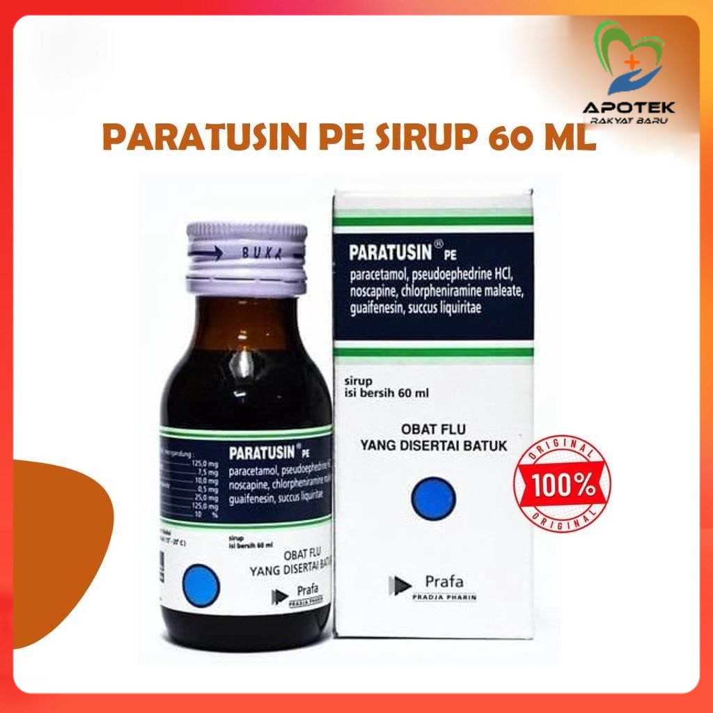 Jual PARATUSIN PE SIRUP 60 ML Obat Gejala Flu, Demam, Sakit Kepala Dan ...