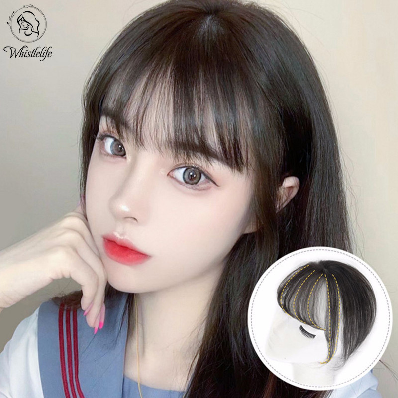 Jual COD 3D Air Bangs Wig Wanita Palsu Poni Pengganti Kepala Alami ...