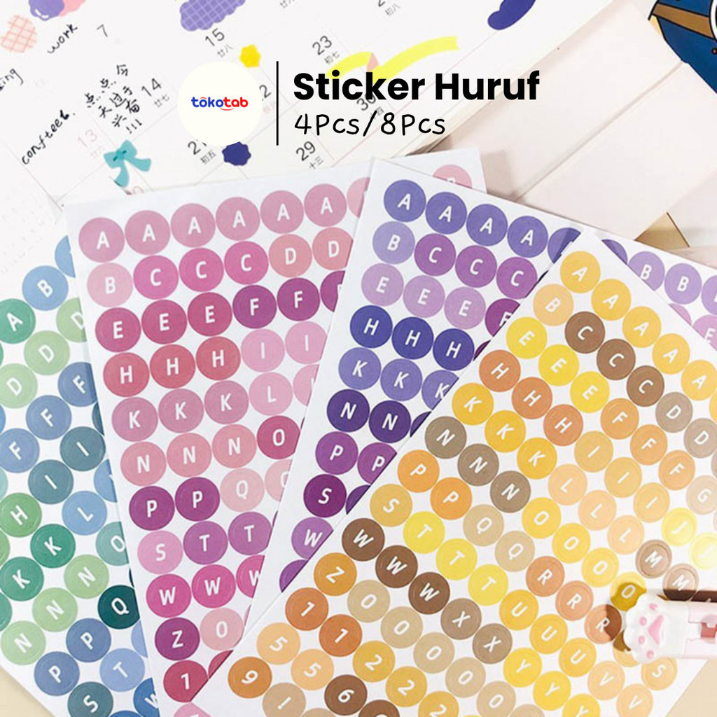 Jual Tokotab - [SET/ 4PCS] Stiker Huruf Deco DIY Planner BUJO Stiker ...
