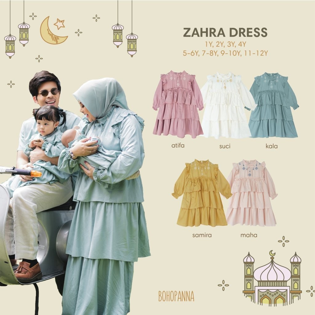 Jual RF63ES BOHOPANNA - RAYA COLLECTION - ZAHRA DRESS - Dress Muslim Anak - Baju Muslim Anak ...