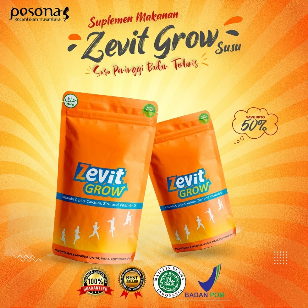 Jual Zevit Grow - Nutrisi Peninggi Badan Aman & Halal (30 Hari ...