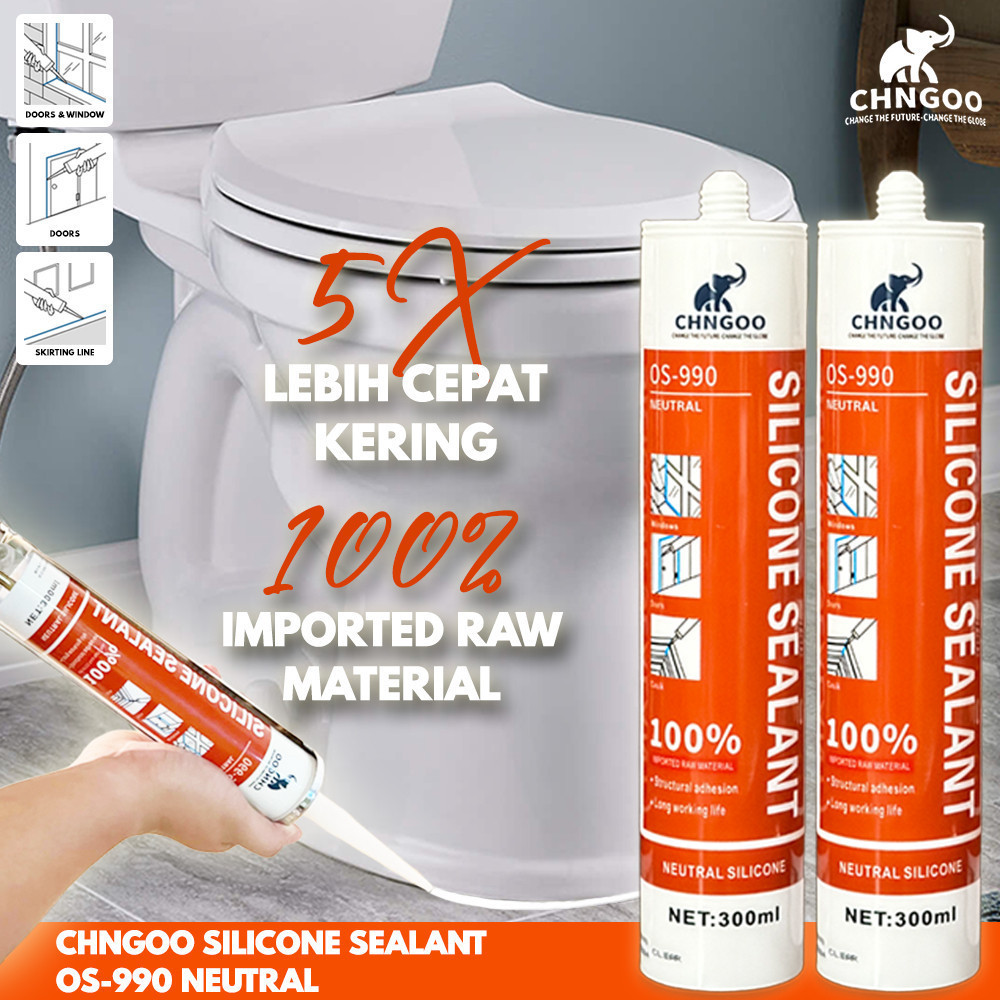 Jual LEM SEALANT/LEM KACA/LEM TOILET/LEM PLASTIK CHNGOO Neutral OS-990 ...