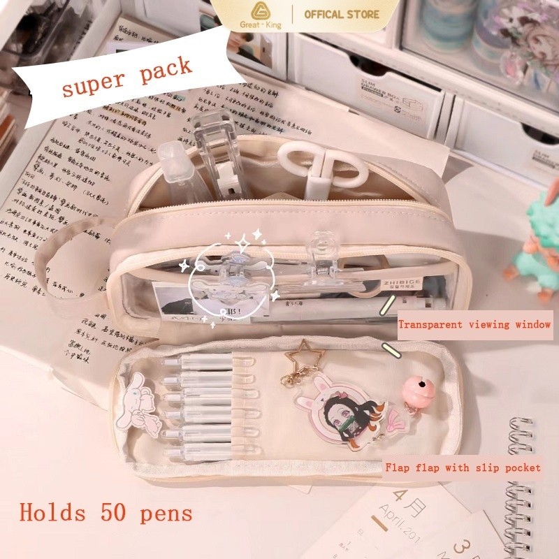 Jual INS Pencil Case Large Capacity Pencil Case Simple Japanese ...