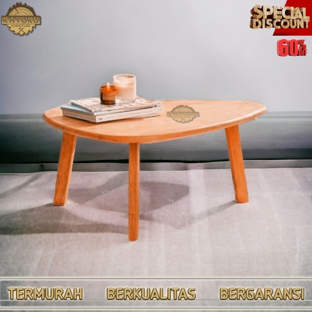 Jual Meja tamu kayu minimalis meja oval meja kopi coffee table meja ...