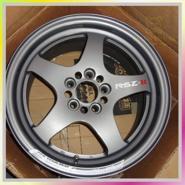 Jual stiker set velg mobil Work Wheels RSZ-R Cutting Sticker velg mobil ...